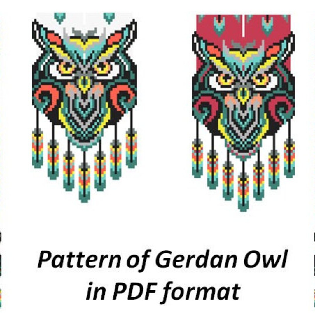 Pattern Beaded Gerdan in PDF Format, Scheme Beaded Necklace, Owl ...