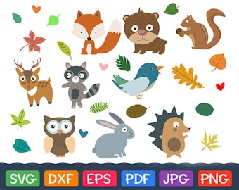 Woodland animals svg | Etsy