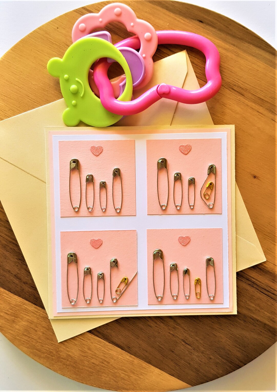 Tarjeta de bebé Pin / Tarjeta de tercer bebé / Tarjeta de baby shower ...