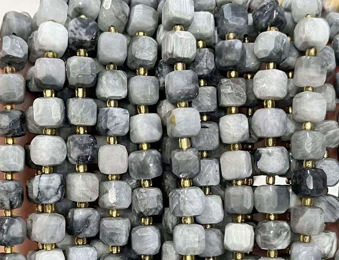8mm Natural Cube Cat Eye Hawk's Eye Beads,cat Eye Hawk's Eye Faceted ...