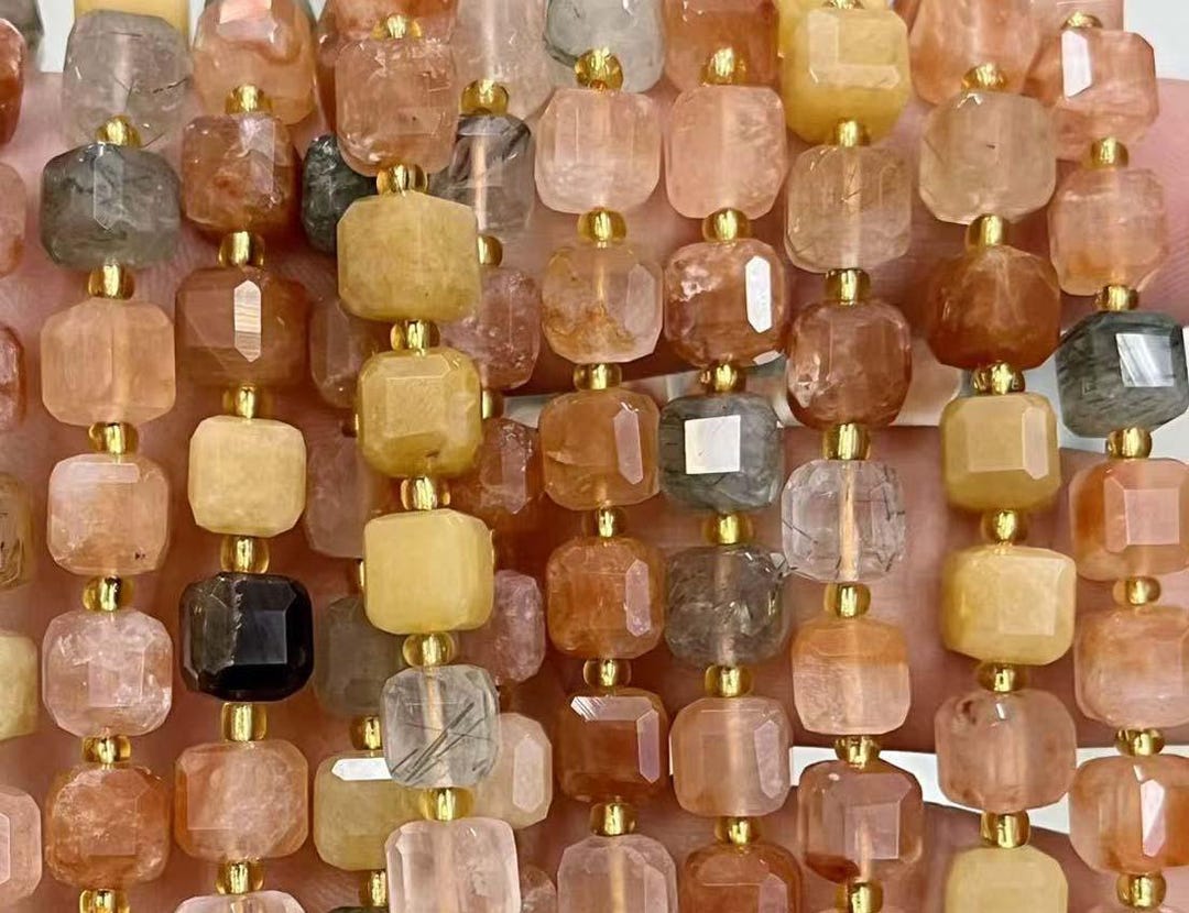8mm Natural Cube Hair Crystal Beads, Hair Crystal Faceted Dice Square ...
