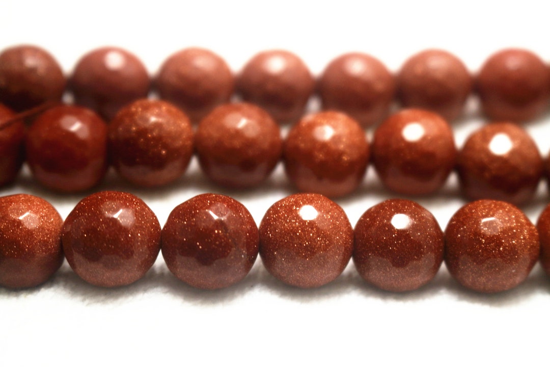 Natural 128 Faceted Goldstone Round Beads, 6mm 8mm 10mm 12mm Faceted ...