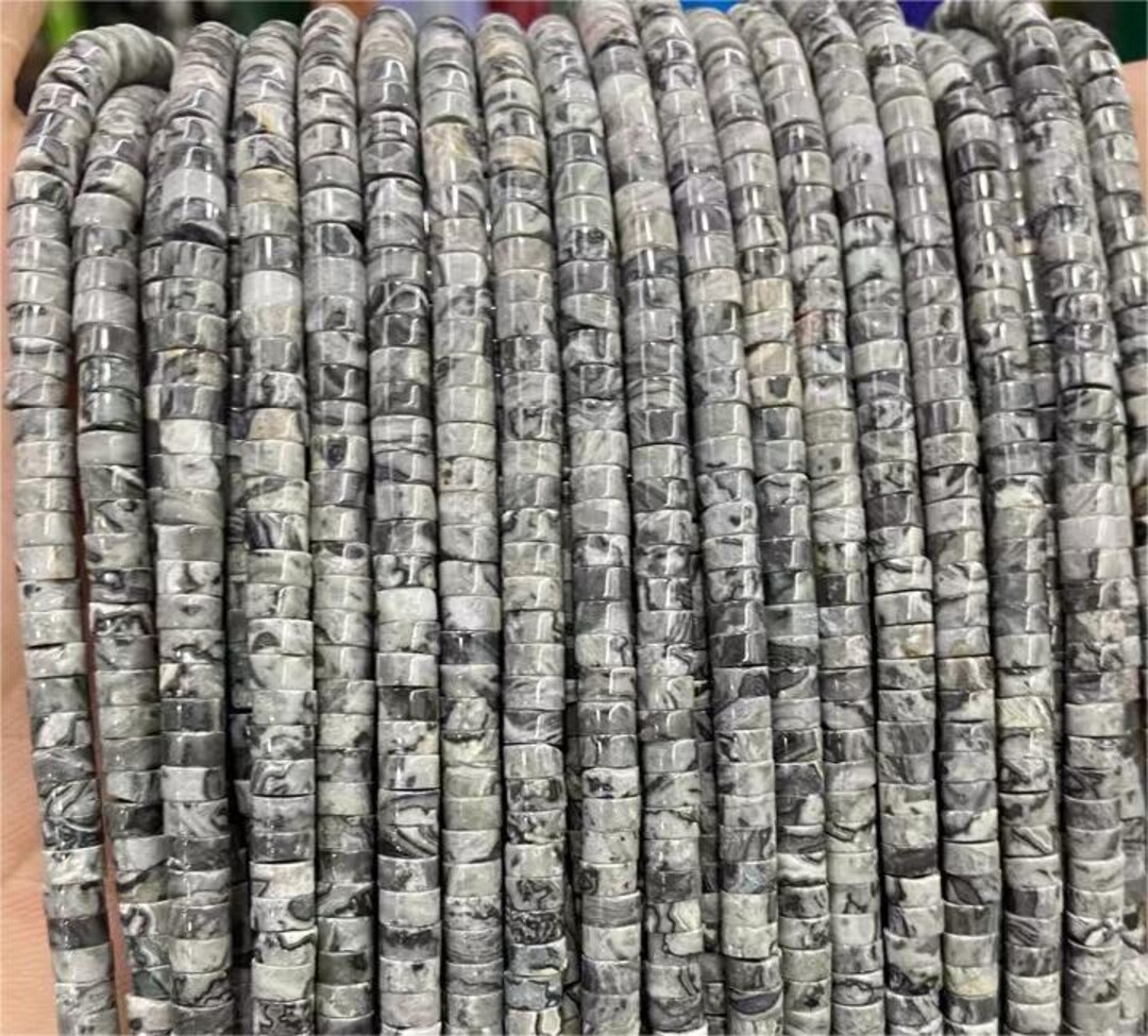 Natural Map Stone abacus Gemstone Beads,2×4mm 4x13mm Map Stone Chip ...