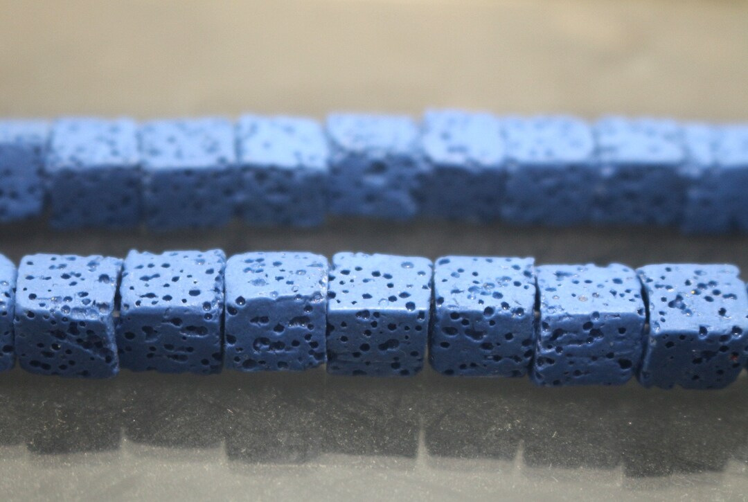 Natural Blue Lava Square Shape Beads,15 Inch Strands,8mm 10mm Blue Lava ...