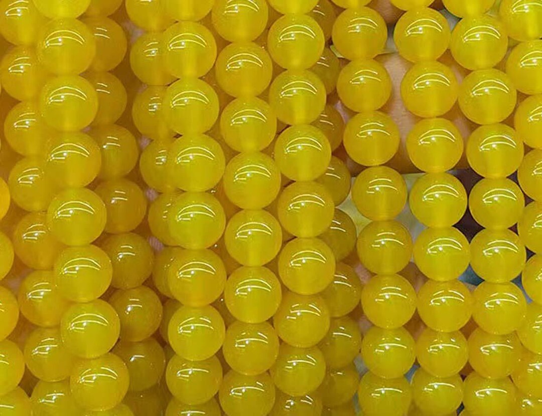 Natural Yellow Agate Beads, 2mm 3mm 4mm 6mm 8mm 10mm 12mm Yellow Agate ...
