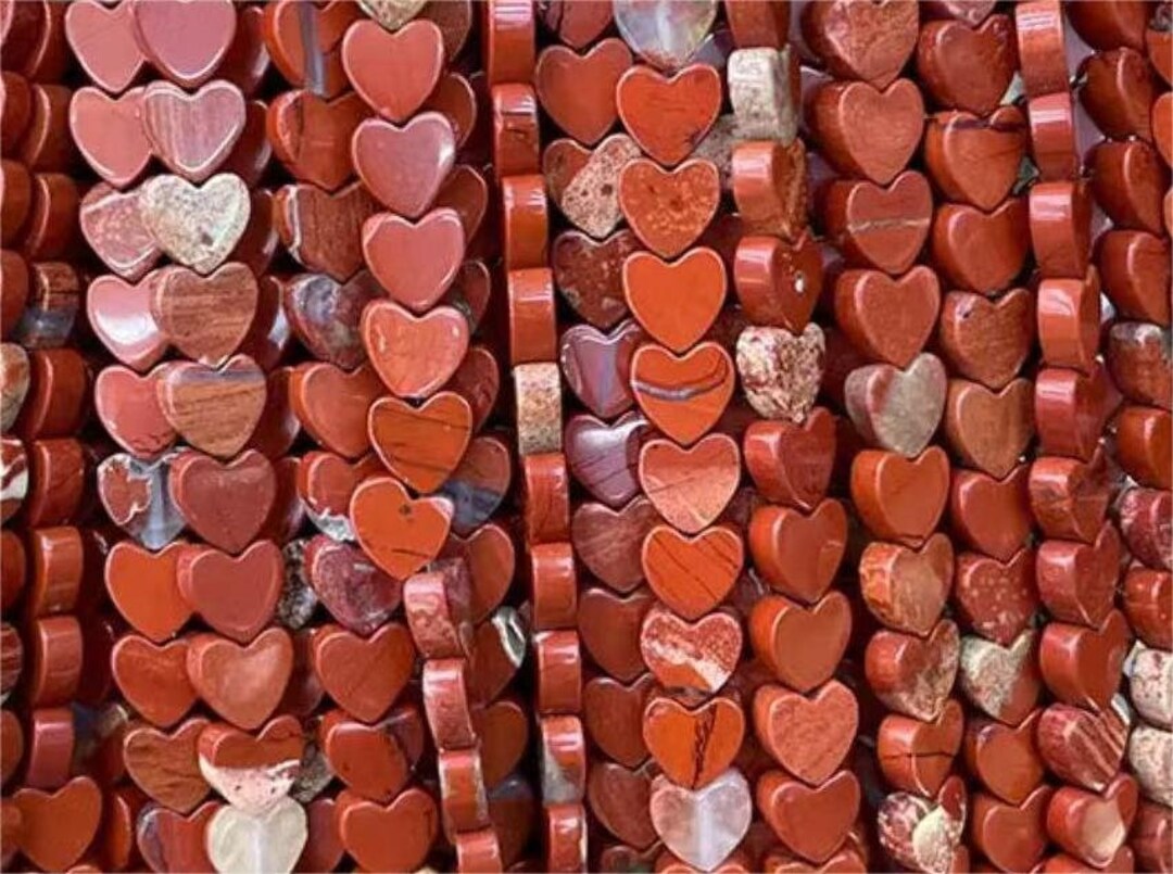 Natural Redstone Heart Shape Beads, Redstone Beads, 6mm Heart Shape ...