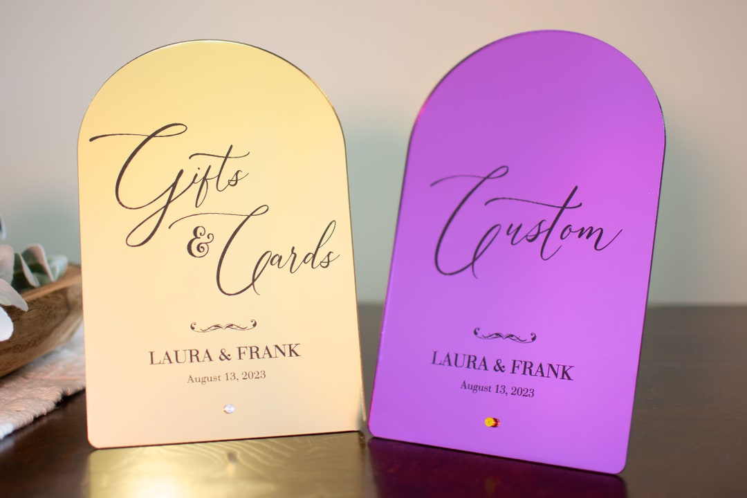 Arch Mirror Acrylic Custom Table Signs, Wedding Acrylic Table Signs ...