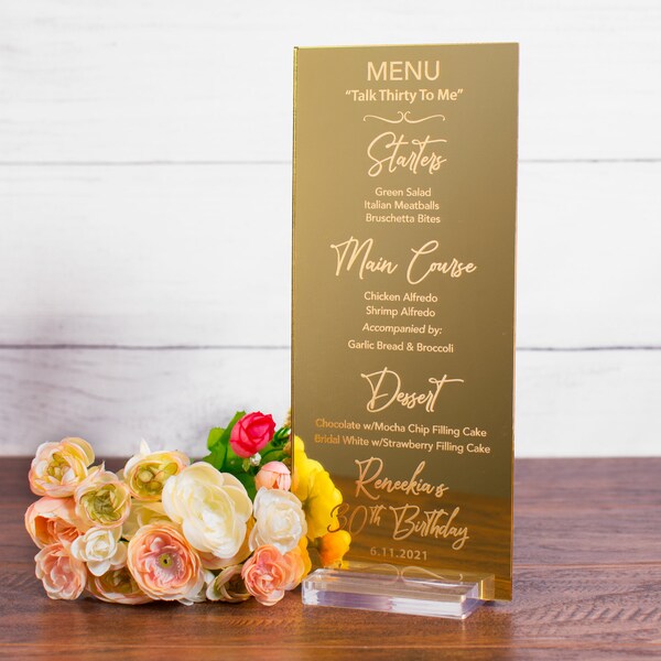 Engraved Menu - Etsy