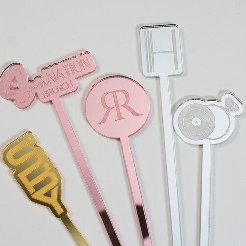 Custom Logo Drink Stirrers Personalized Wedding Decor - Etsy