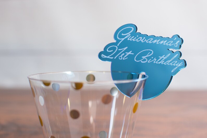 Personalized Drink Tags With Pressure Clip. Party Drink Tag - Etsy