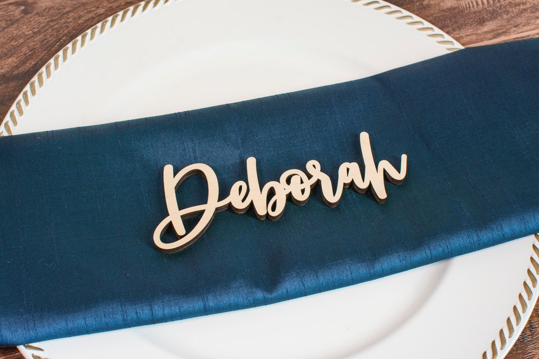 Laser Cut Wood Names Wedding Place Cards, Personalized Wood Place ...