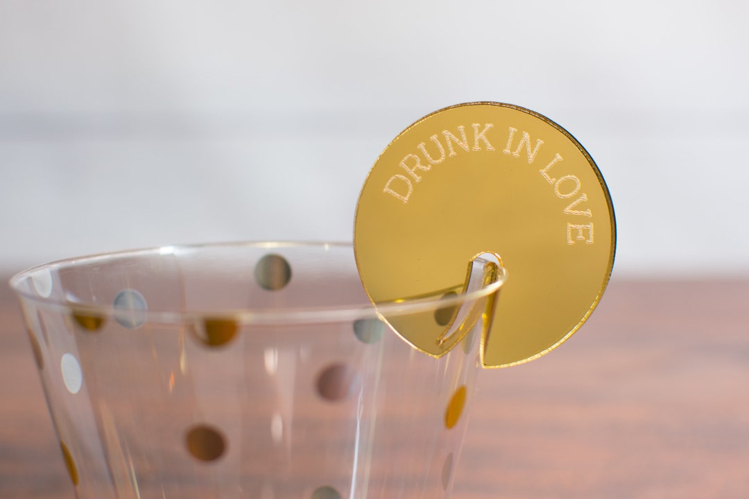 Personalized Drink Tags With Pressure Clip. Party Drink Tag Circles ...