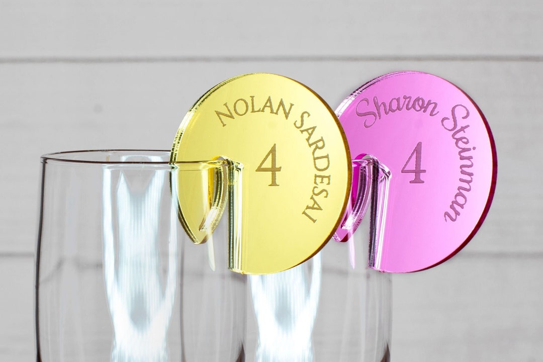 Personalized Wedding Drink Tags With Pressure Clip. Party Drink Tag ...
