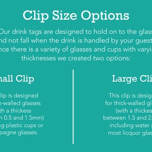 Personalized Drink Tags With Pressure Clip. Party Drink Tag Circles ...