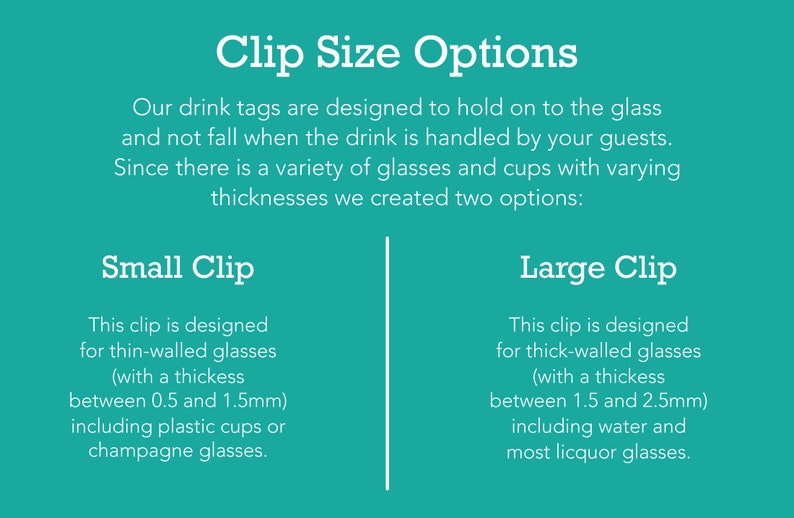 Personalized Drink Tags With Pressure Clip. Party Drink Tag - Etsy