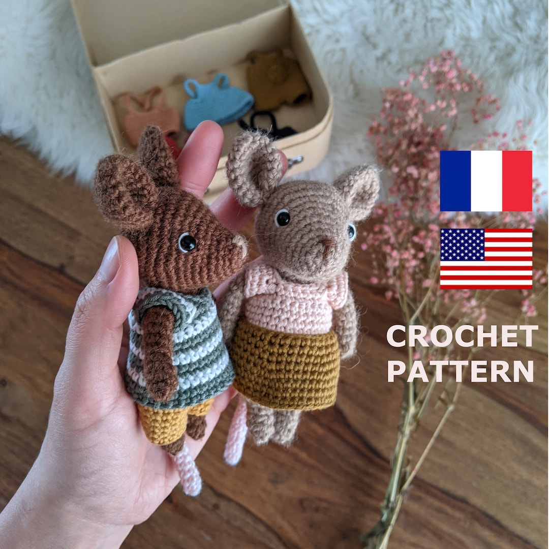 Crochet Pattern : Bundle Mouse + Clothes - the Mice Family - Etsy