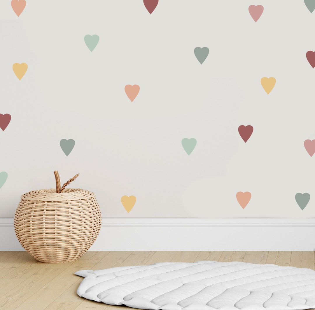 Hearts Wall Decals, Heart Decor, Wallpaper - Etsy UK