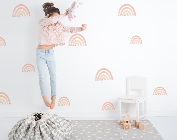 Boho Rainbow Wall Decals, Rainbow Wall Stickers, Watercolour Rainbow ...