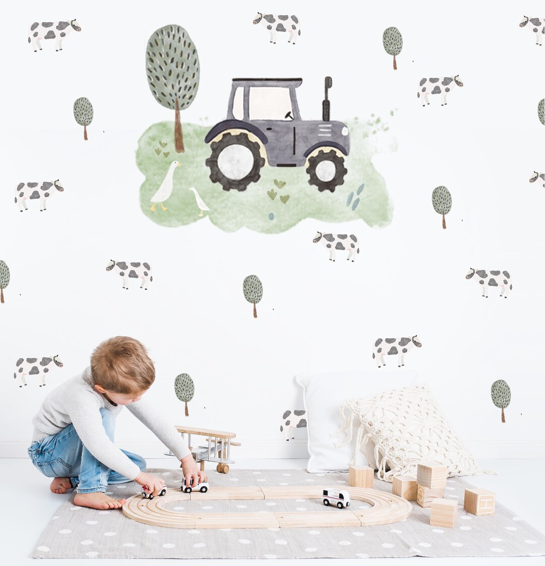 Farm Wall Stickers, Farm Decor, Tractor Wall Decals, Tractor Decor ...