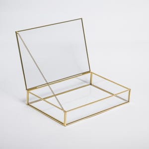 Glass Box Display Case Photo Brass Black Gold Card Customized ...