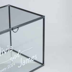 Wedding Card Box Glass Personalized Anthracite Black Memory Photo Gift ...