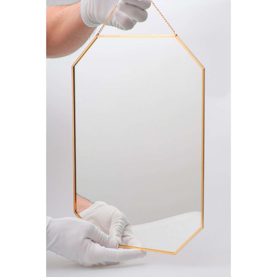 14x10" Brass Mirror Wall Hanging Bathroom Bohemian Decoration Nordic ...