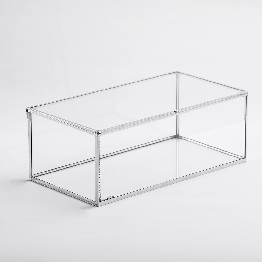 9x5x3 Display Case Glass Photo Box Silver Card - Etsy