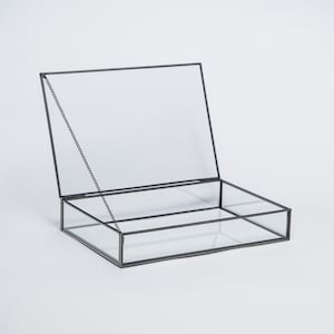 Glass Box Display Case Photo Brass Black Gold Card Customized ...