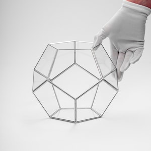 8.5x8.5x7"silver Terrarium Containers Geometric Glass Large for Plants ...