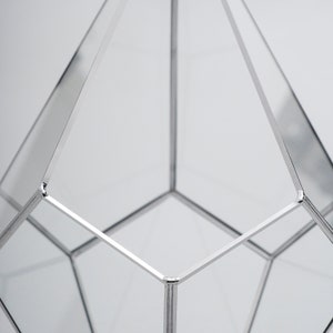 12x9x9" Silver Terrarium Containers Geometric Glass Large for Plants ...