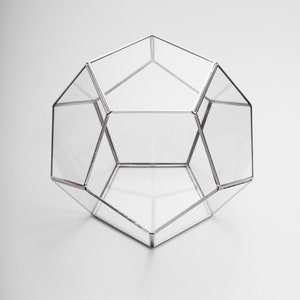 8.5x8.5x7"silver Terrarium Containers Geometric Glass Large for Plants ...