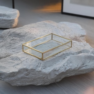 Glass Box Display Case Photo Brass Black Gold Card Customized ...