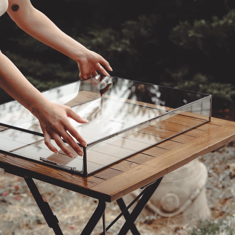 Case Cabinet Glass Gold - Etsy