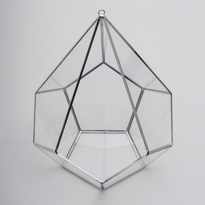 12x9x9" Silver Terrarium Containers Geometric Glass Large for Plants ...