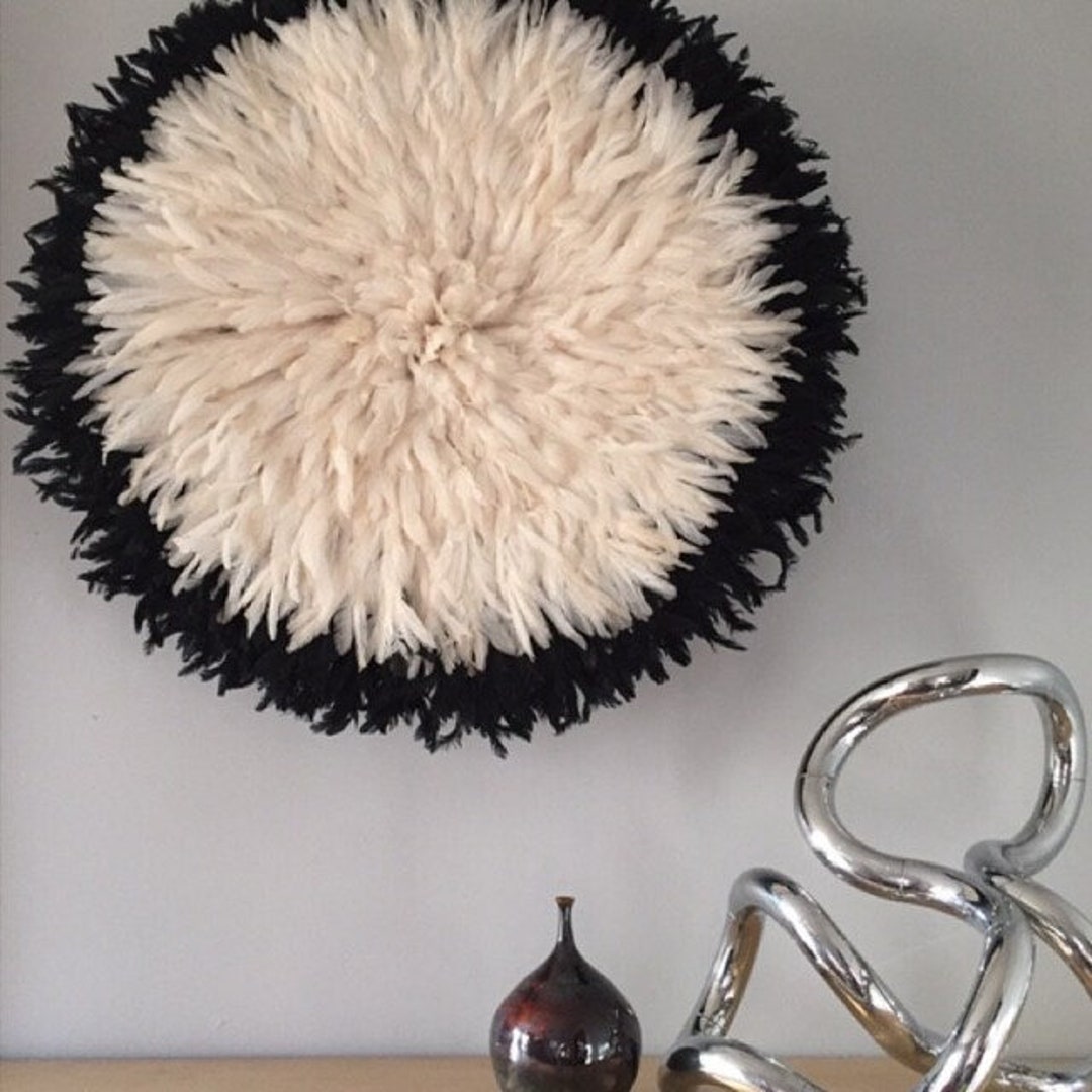 Black Edges and White Centre Juju Hat for Home Decor and Wall Hangings ...