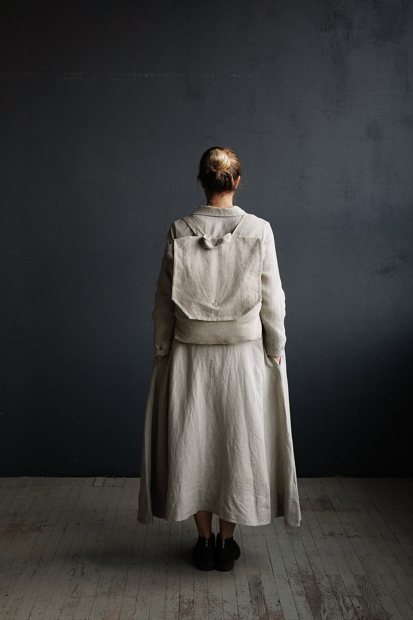 Natural Linen Backpack Natural Linen Linen Backpack | Etsy