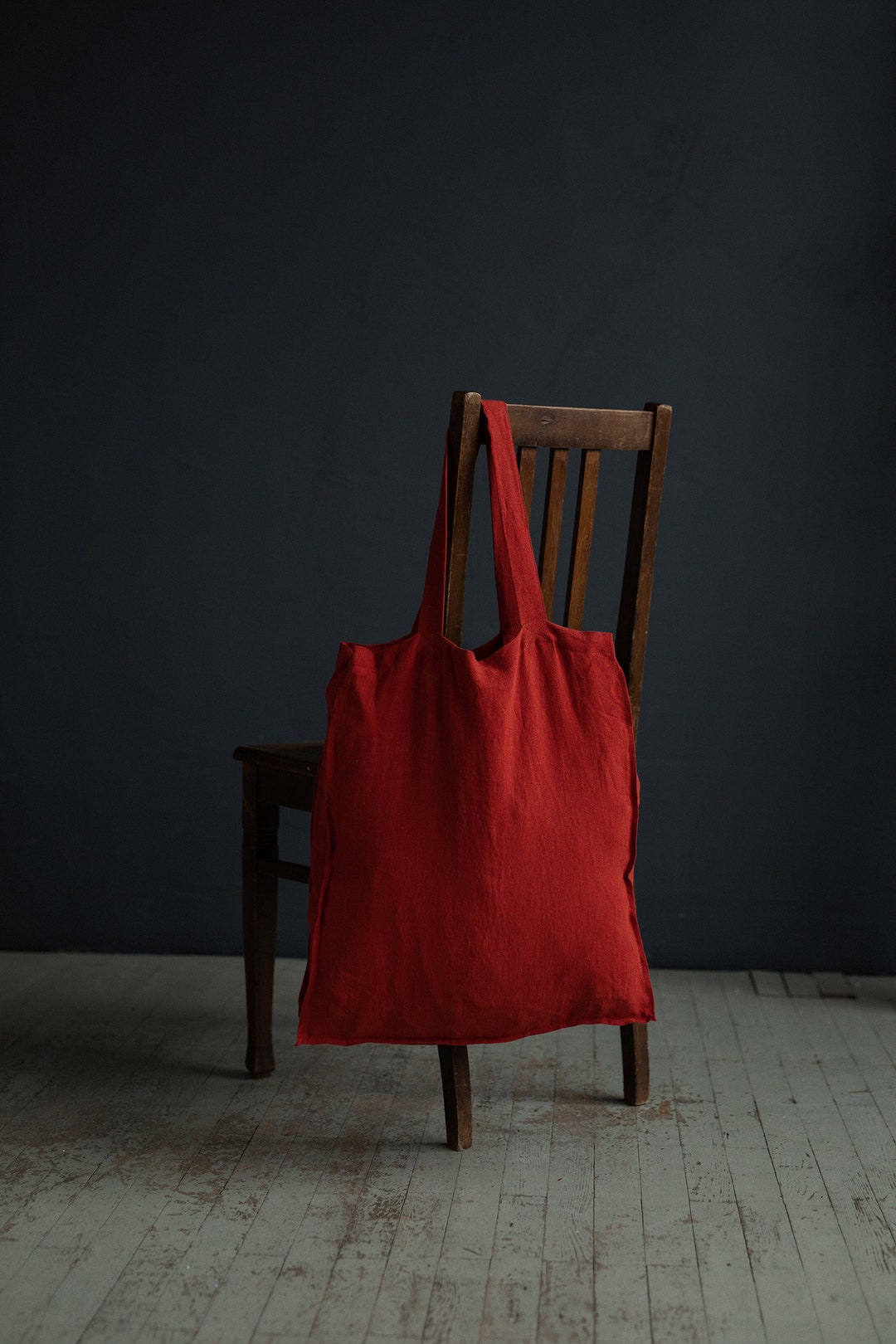 Square Linen Bag Linen Tote Bag Red Linen Bag Shopping Bag - Etsy