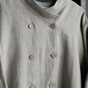 Natural Linen Jacket, Women's Clothing, Oversized Loose Fit, One Size ...