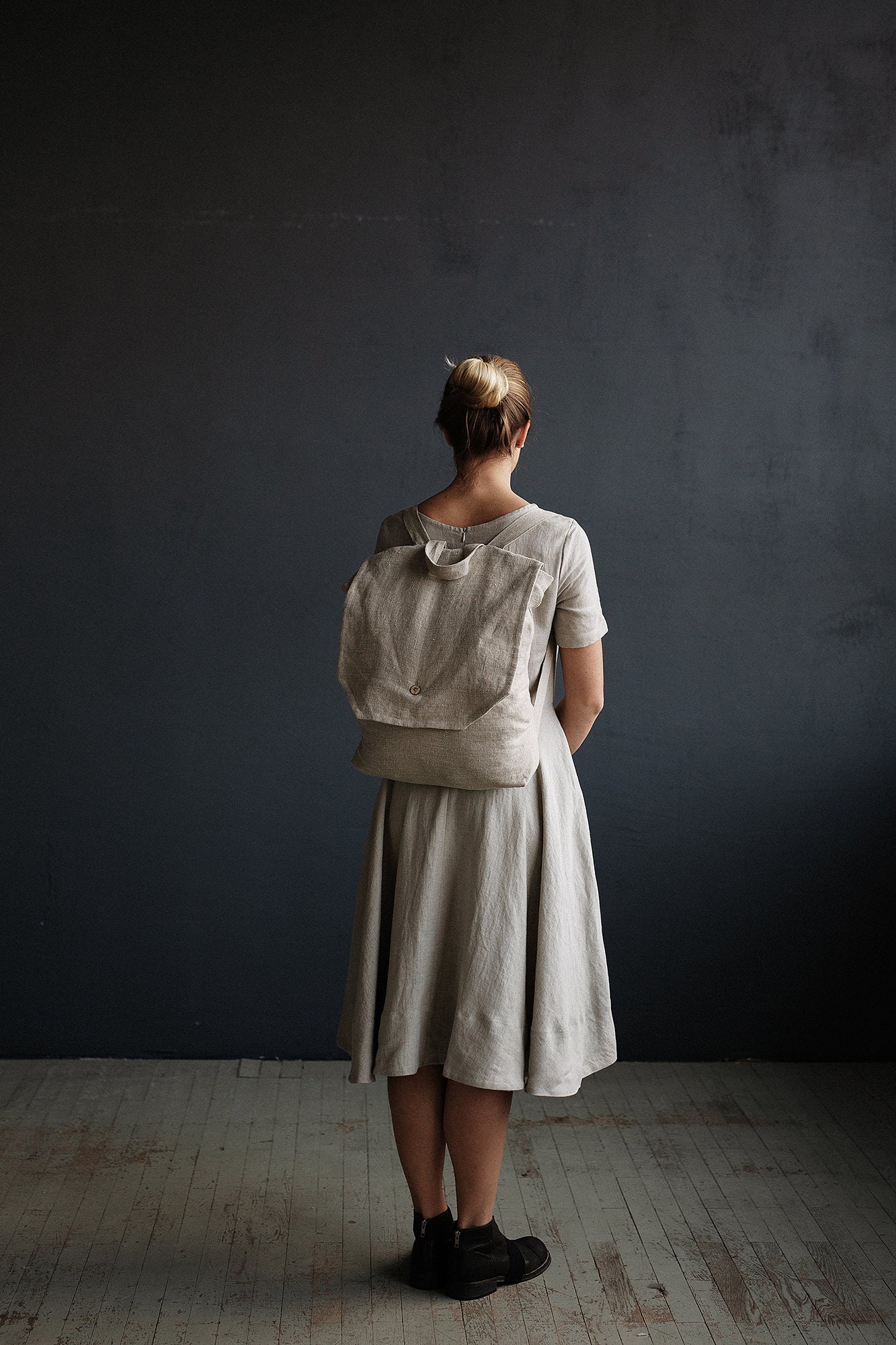Natural Linen Backpack Natural Linen Linen Backpack | Etsy