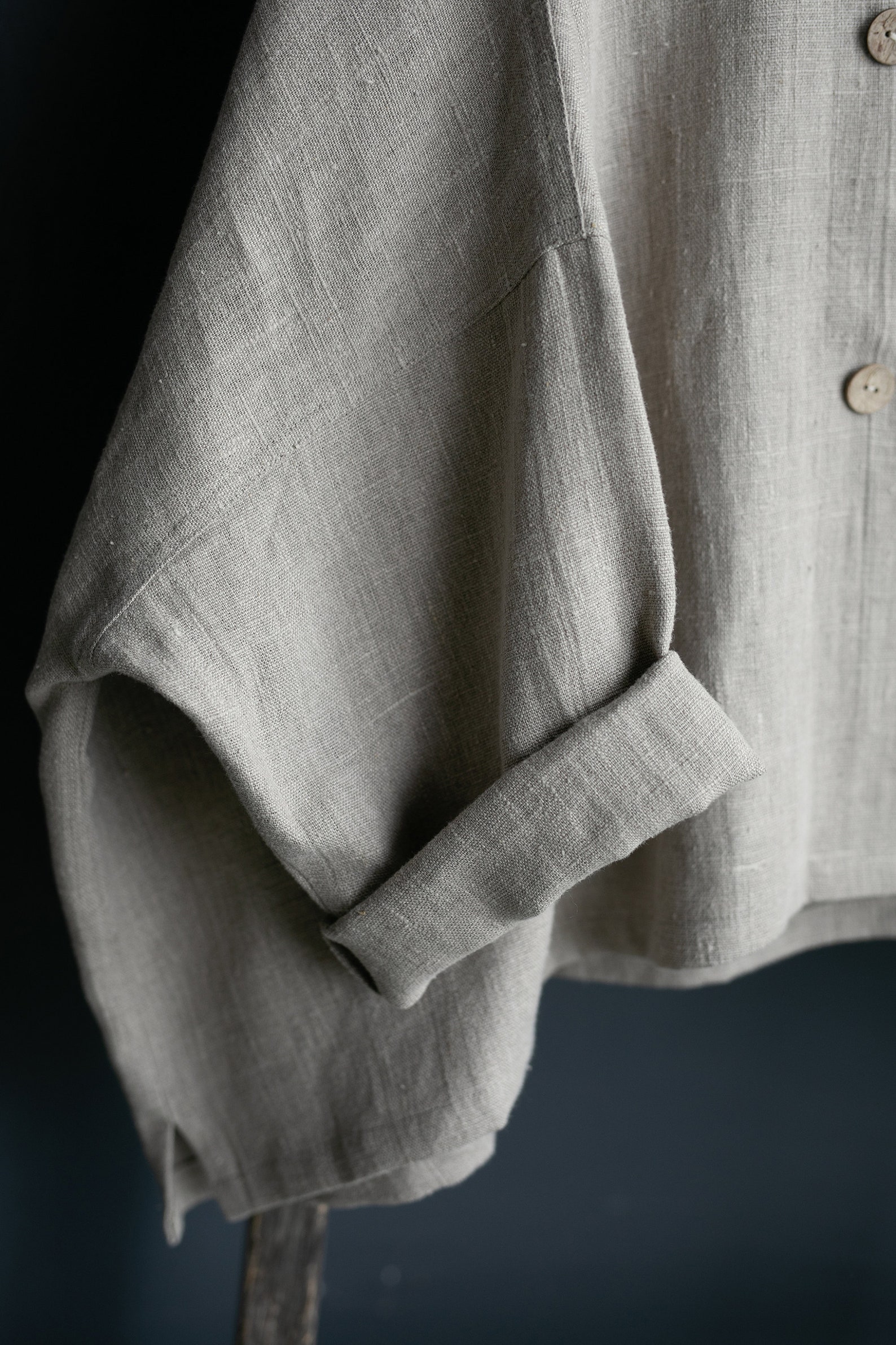 Natural Linen Jacket, Women's Clothing, Oversized Loose Fit, One Size ...