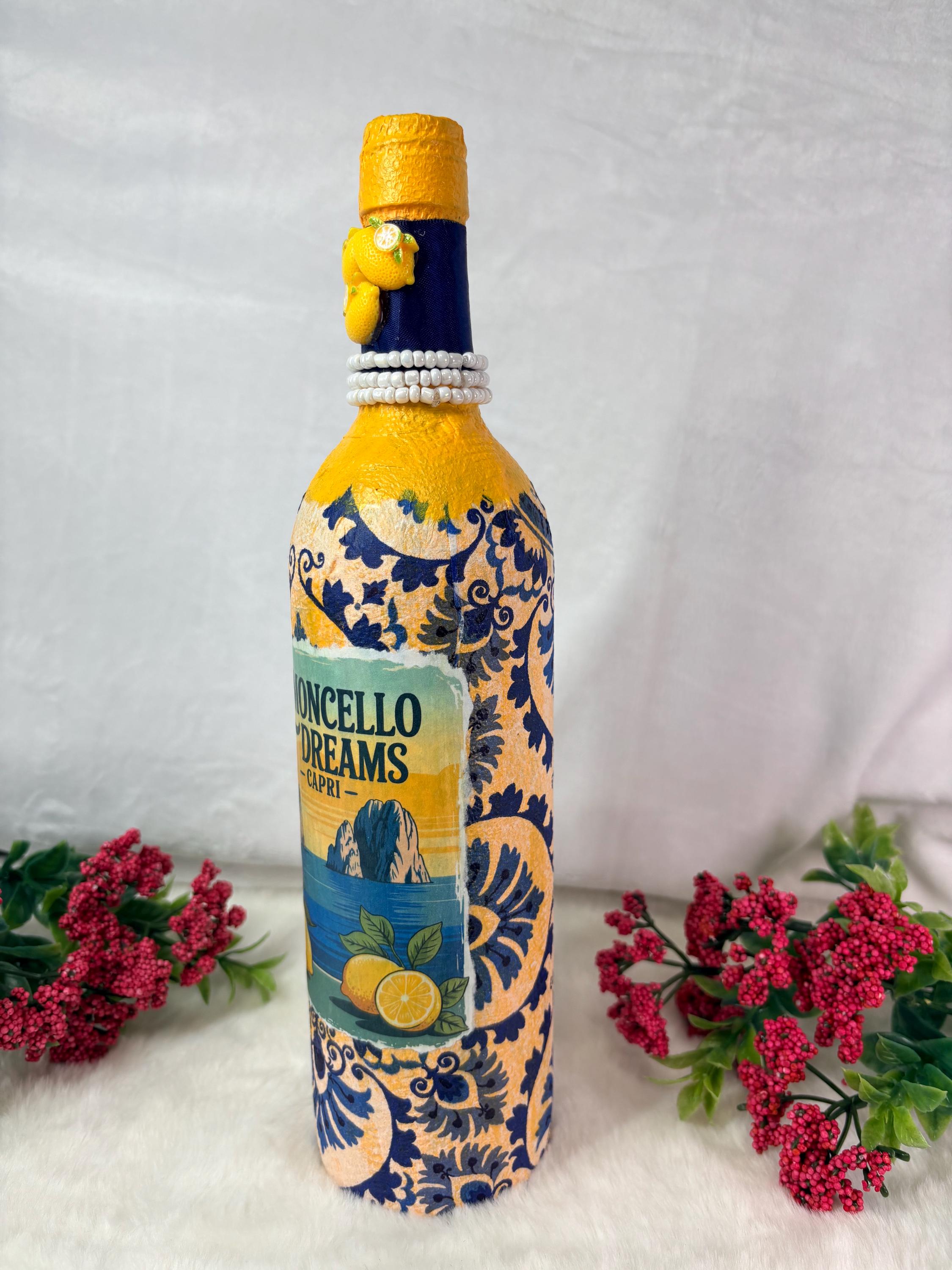 Decoupaged Wine Bottle: Amalfi Coast, Capri, Sorrento, Positano ...