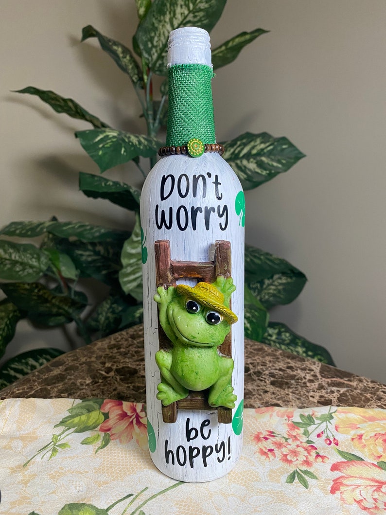 3D Country Frog With Lily Pads Wine Bottle, 3D Turtle With Sunflower ...