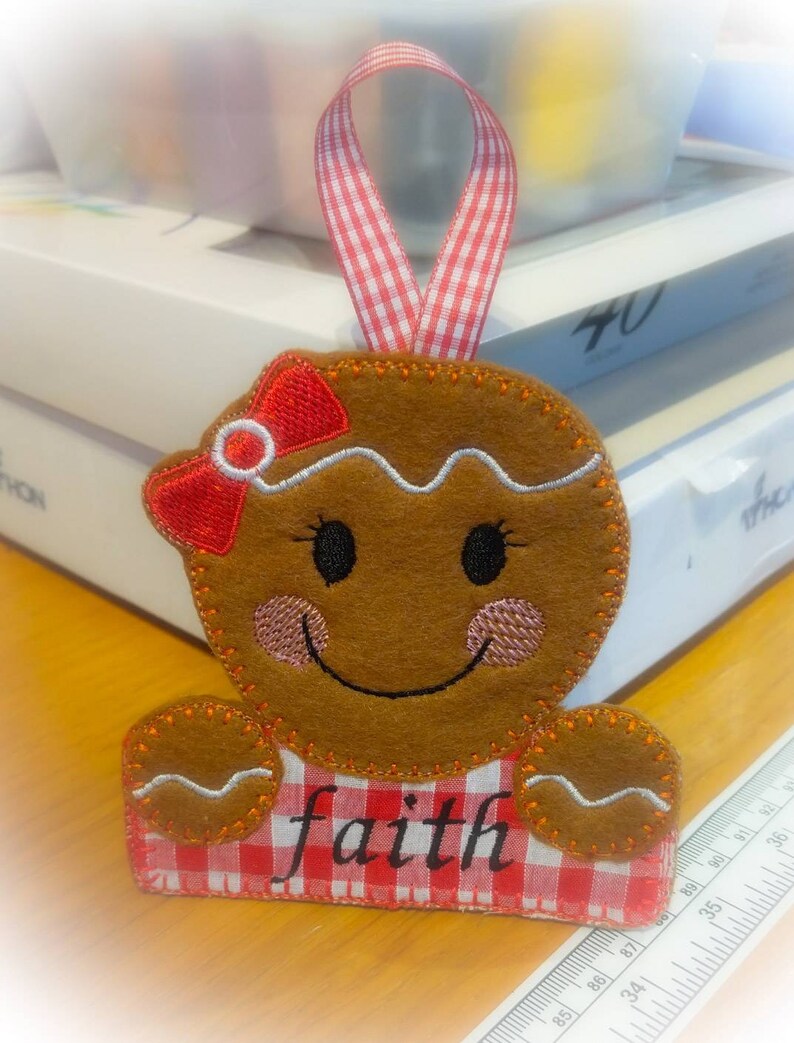 Personalized Gingerbread Man Christmas Tree Hanging Decoration Ornament ...