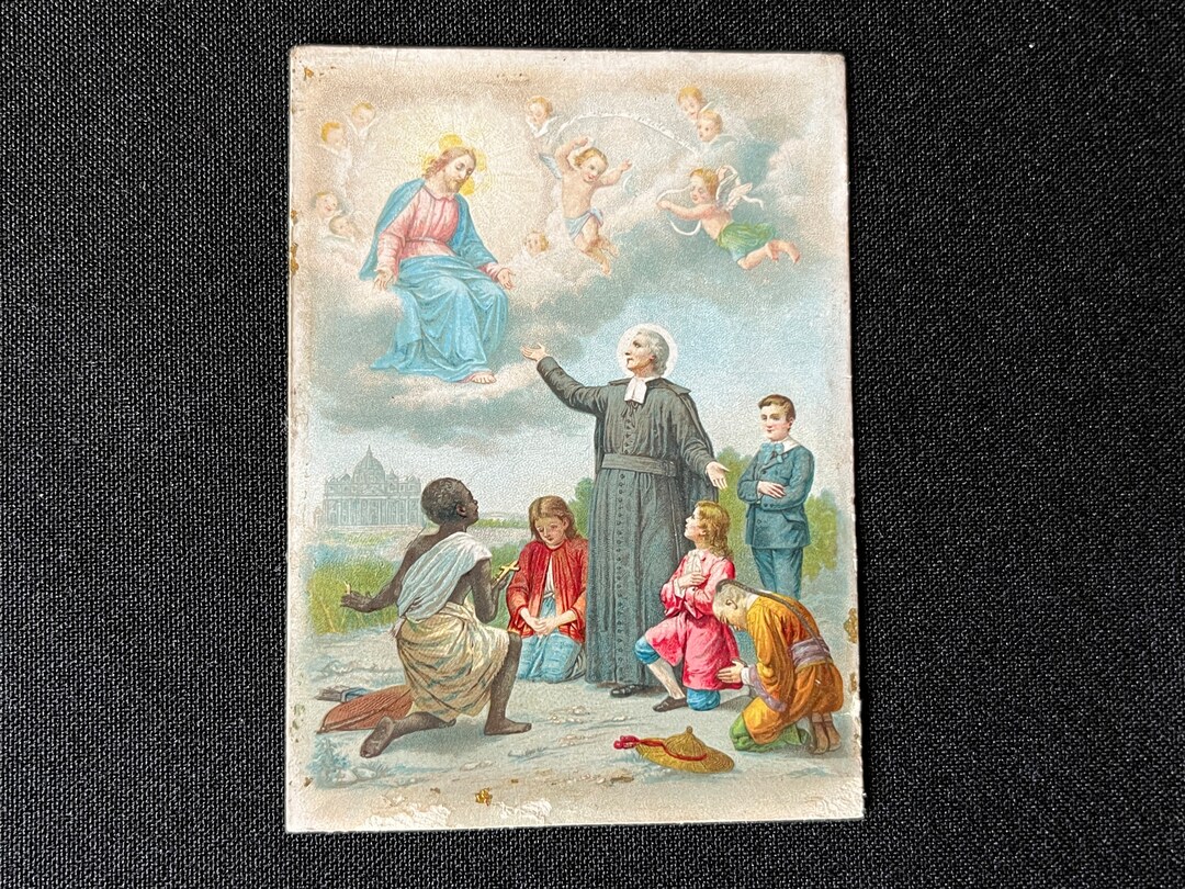 Old French Pious Image Jesus Angels Bishop Believers XX 1930 Religious ...