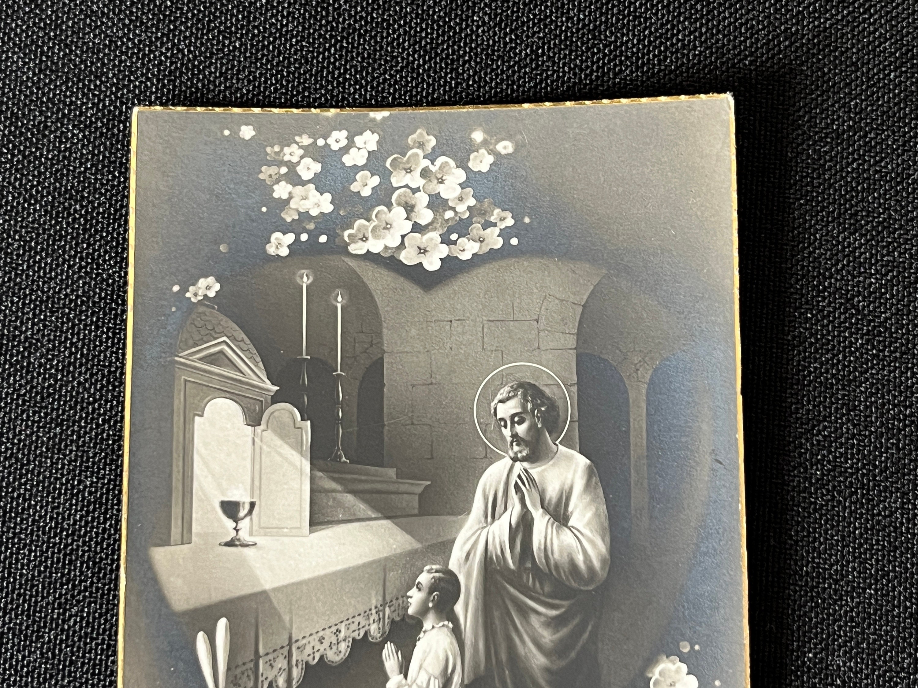 Antique French Pious Image Jesus Christ Sacred Heart Communion - Etsy