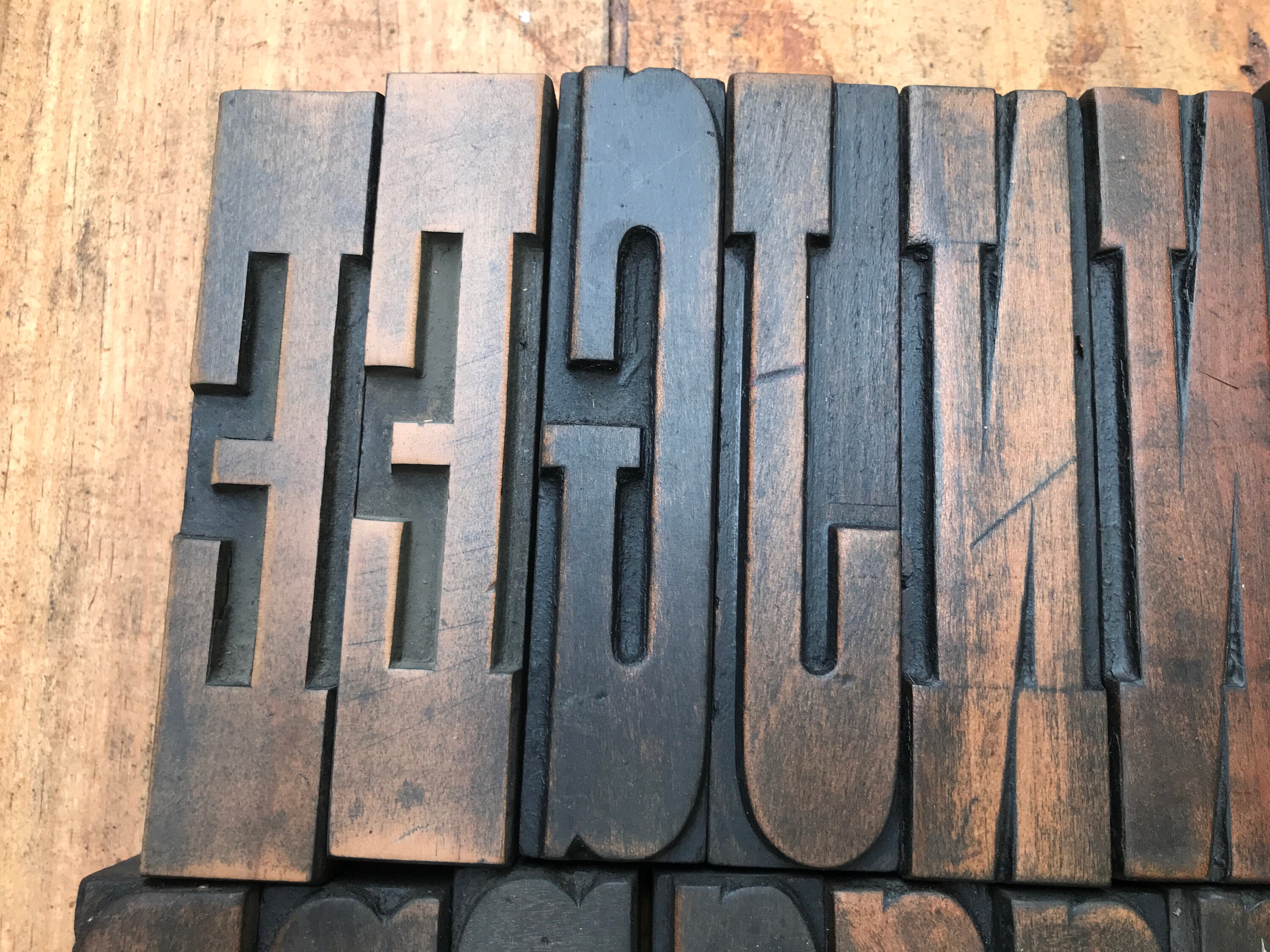 10 CM 4 INCH Old Wooden Letters Letter Typography Printing Wood Type ...
