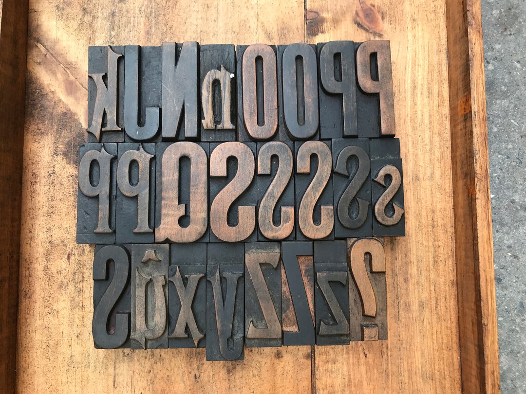 7 CM - Old Wooden Letters Printing Letter From K to Z Typography Wood ...