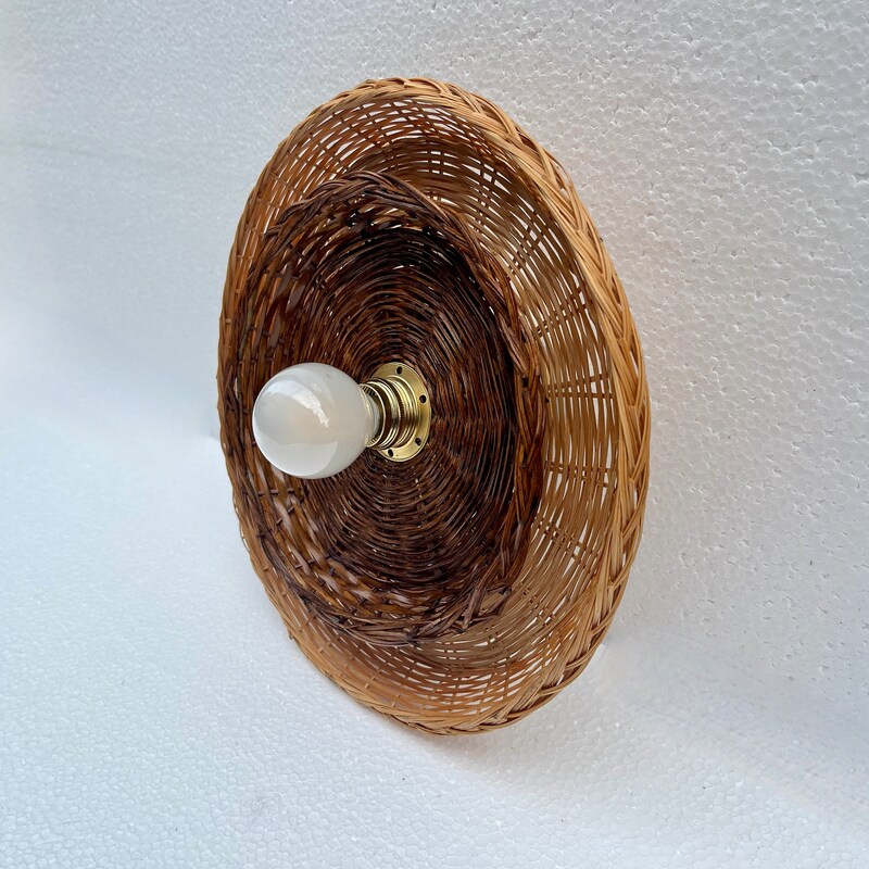 Rattan Light Fixture - Etsy
