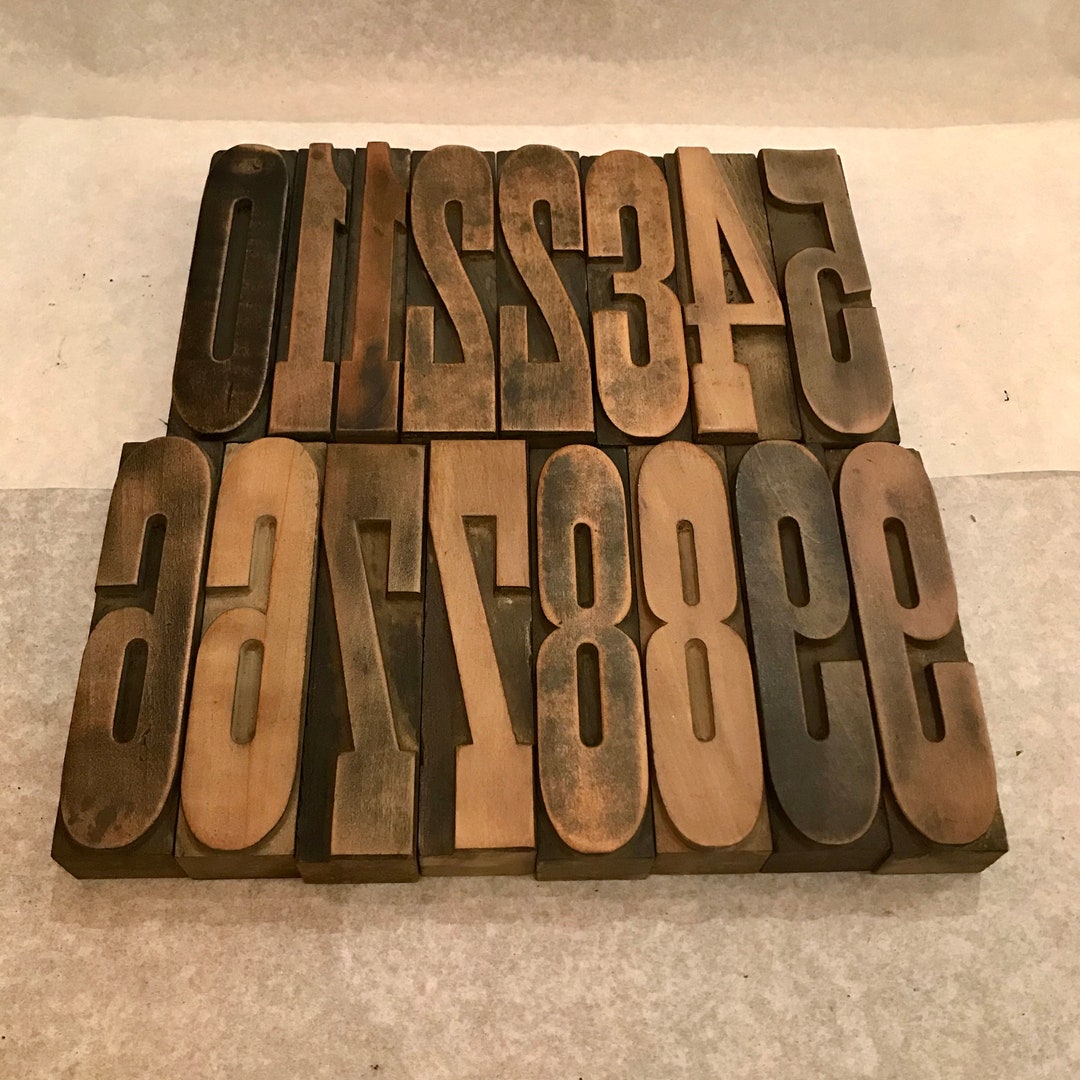 11 CM Large Wooden Numbers Old Letter Printing Typography - Etsy