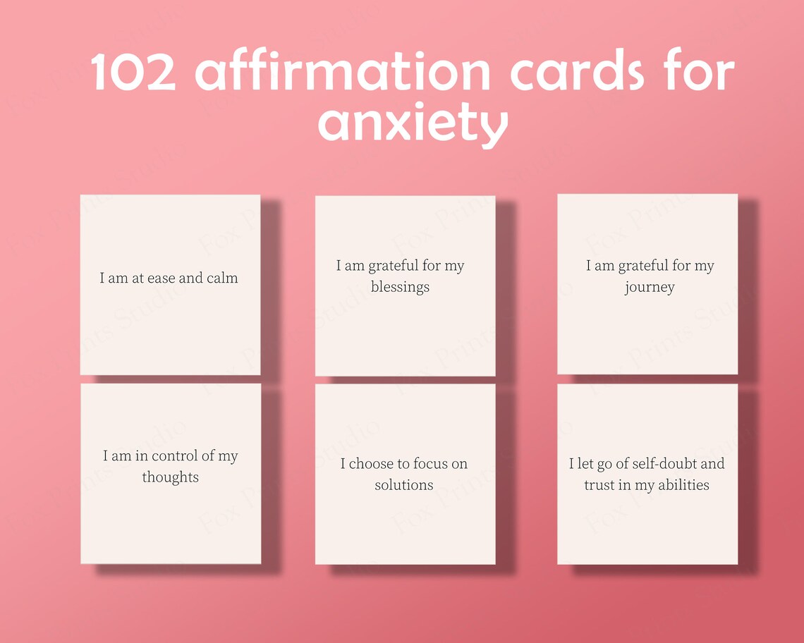 102 Printable Affirmation Cards for Anxietyminimal Beige - Etsy